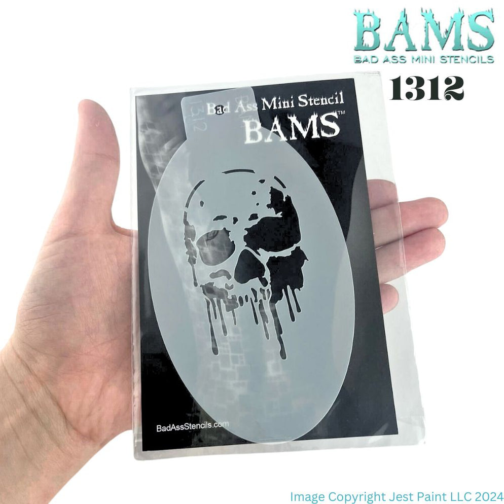 Bad Ass Mini 1312 - Face Painting Stencil - Dripping Skull — Jest Paint ...
