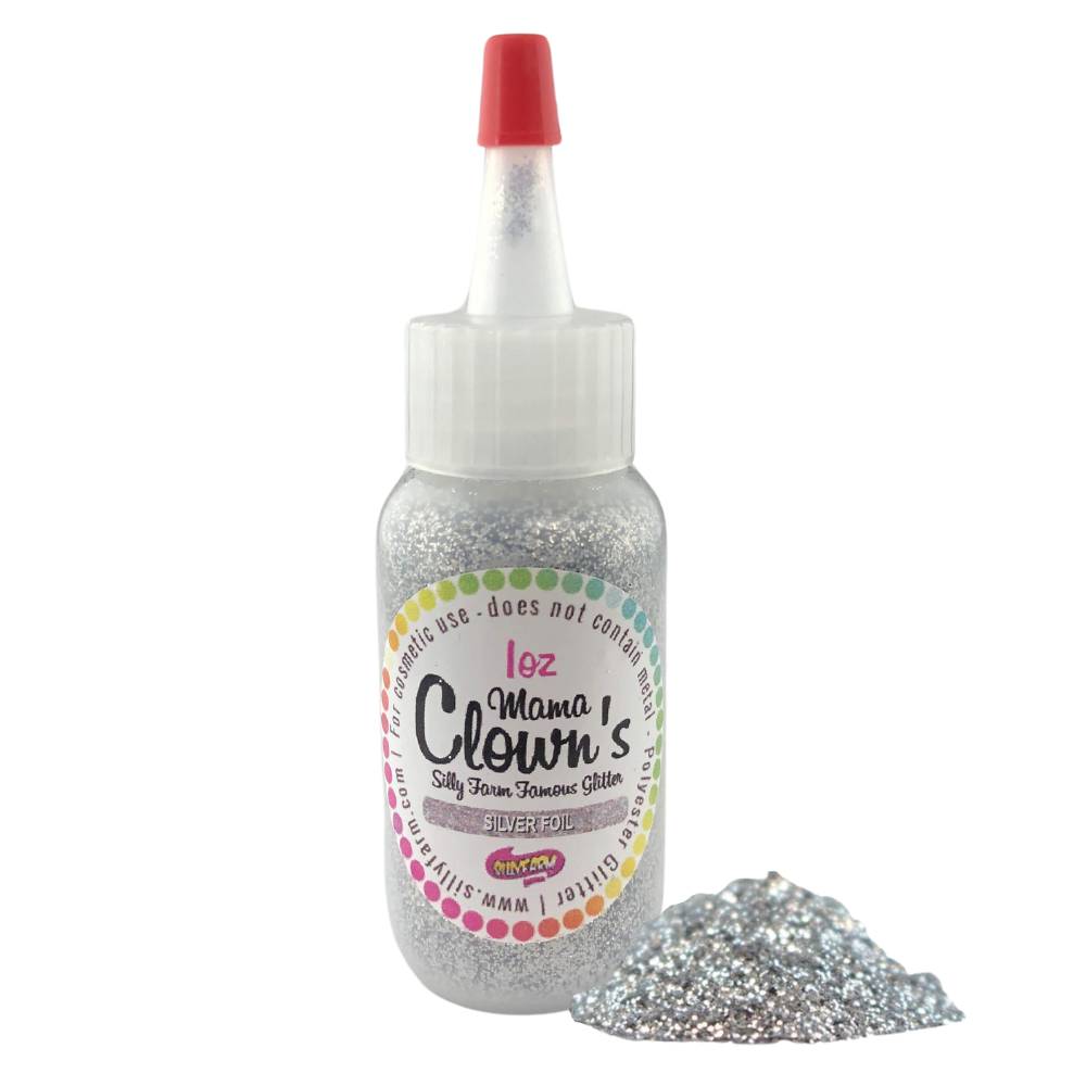 Mama Clown's Famous Glitter | Face Paint Glitter Poof - Opaque Silver ...
