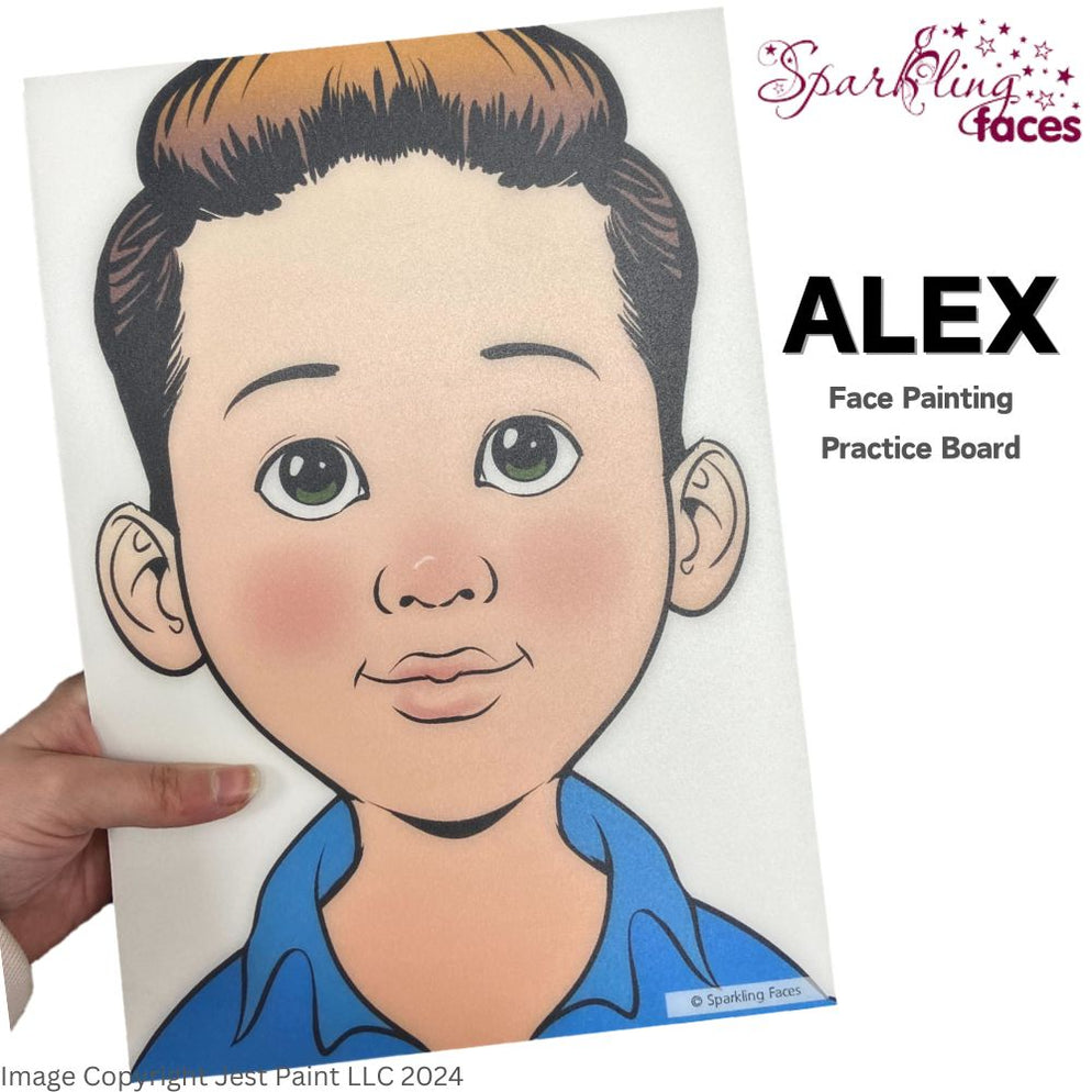 Sparkling Faces | Face Painting Practice Board - Alex — Jest Paint ...