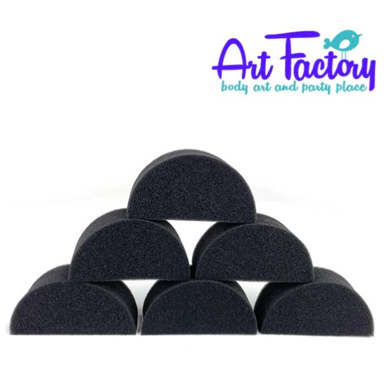Art Factory | High Density Face Painting Sponges - BLACK Half Circle ...