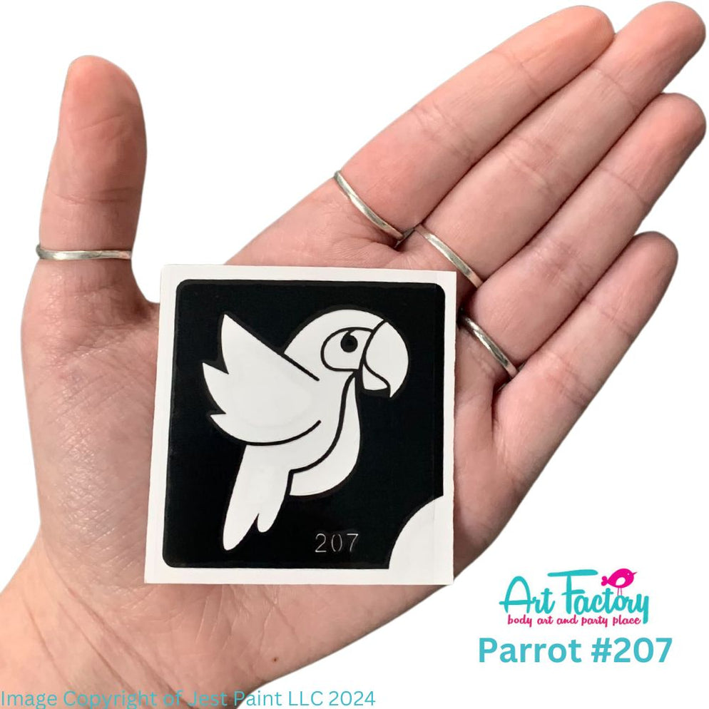 Art Factory | Glitter Tattoo Stencil - (207) Parrot - 5 Pack - #53 ...