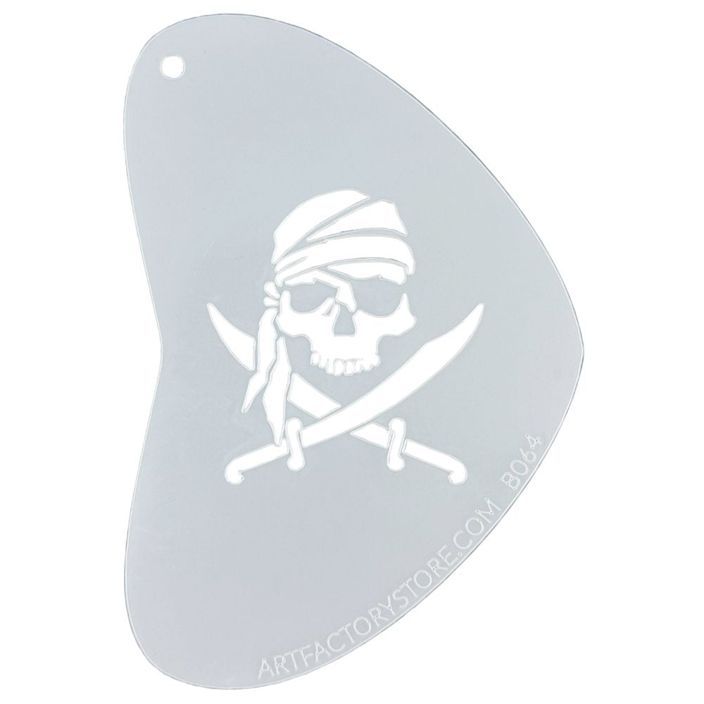 Art Factory - Boomerang Face Painting Stencil - Pirate Skull (B064 ...