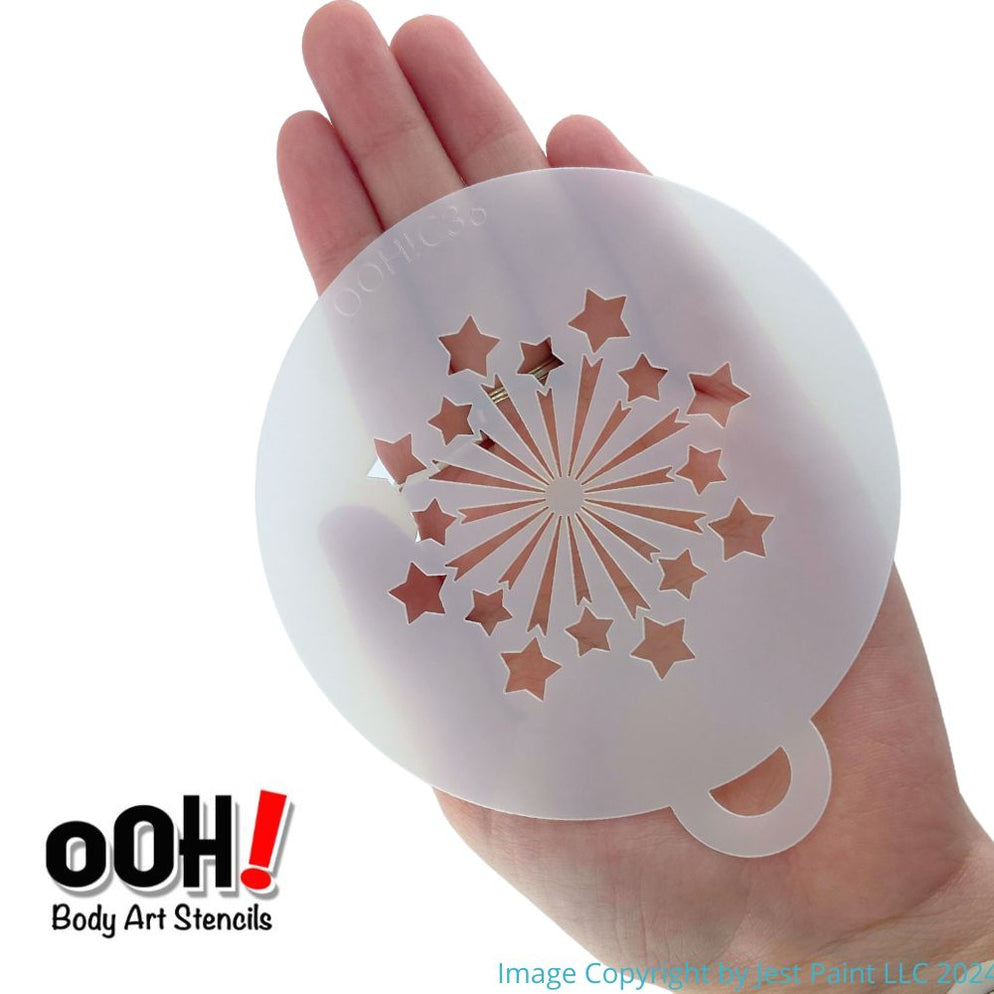 Ooh! Face Painting Stencil | Starry Fireworks Flip (C36) — Jest Paint ...