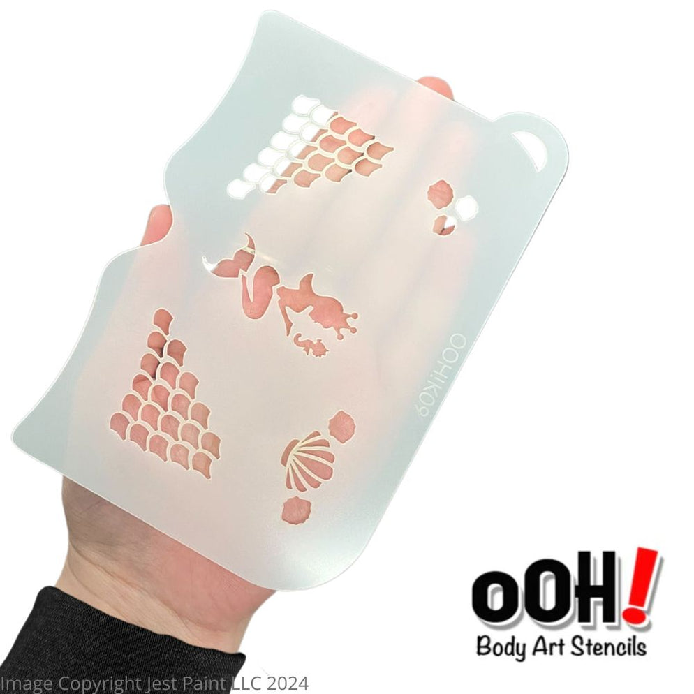 Ooh! Face Painting Stencil | Mermaid Princess Mask (K09) — Jest Paint ...