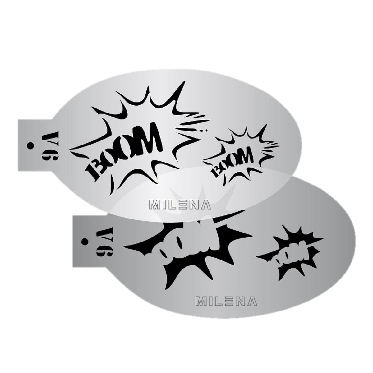 MILENA STENCILS | Face Painting Stencil - (BOOM! Comic Pop Art Text) V ...