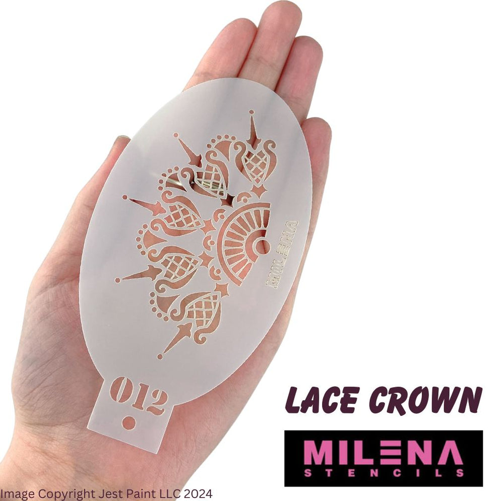 MILENA STENCILS | Face Painting Stencil - (Lace Crown) O12 — Jest Paint ...