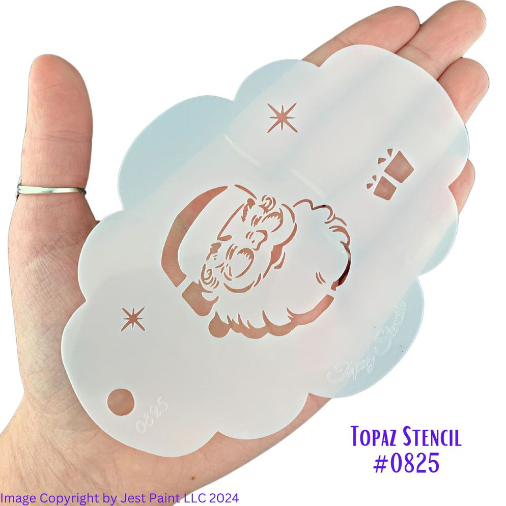 Topaz Stencils | Face Painting Stencil - Rosy Cheeks Santa (0825 ...