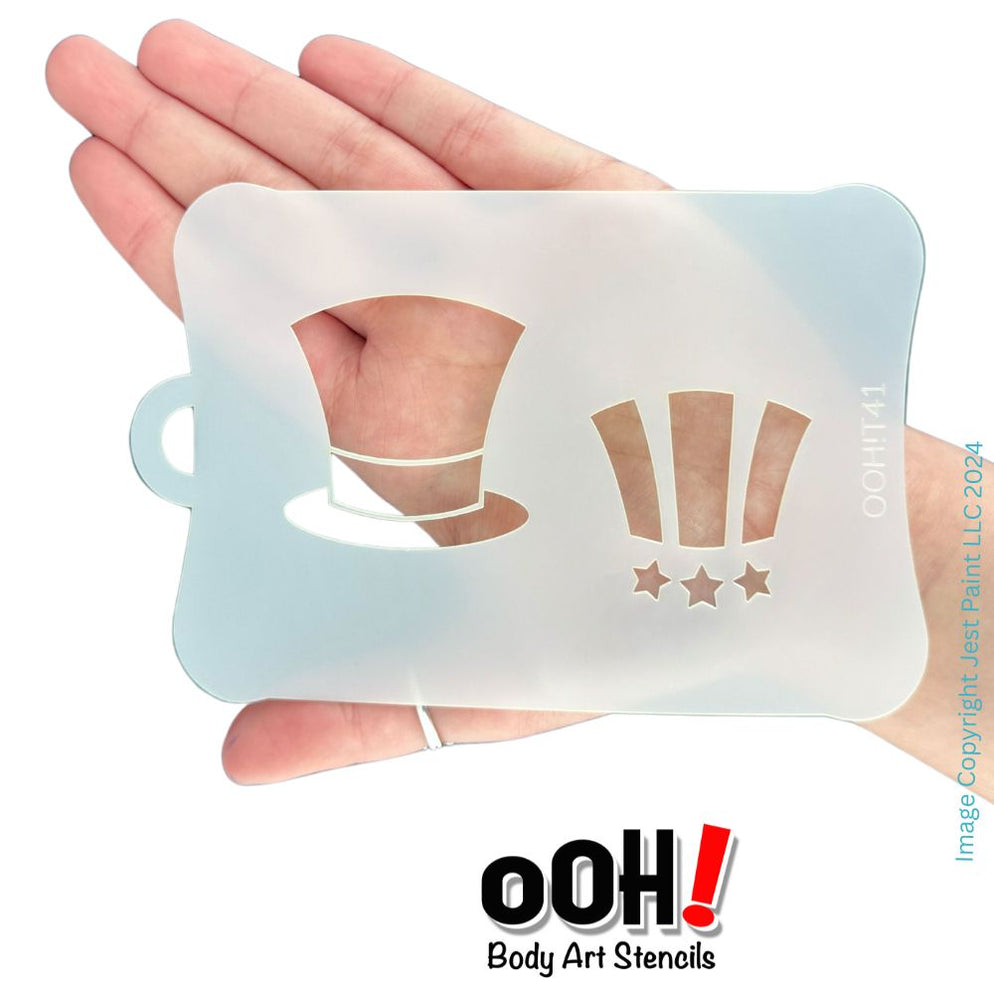 Ooh! Face Painting Stencil | Uncle Sam Top Hat (T41) — Jest Paint - Face Paint Store