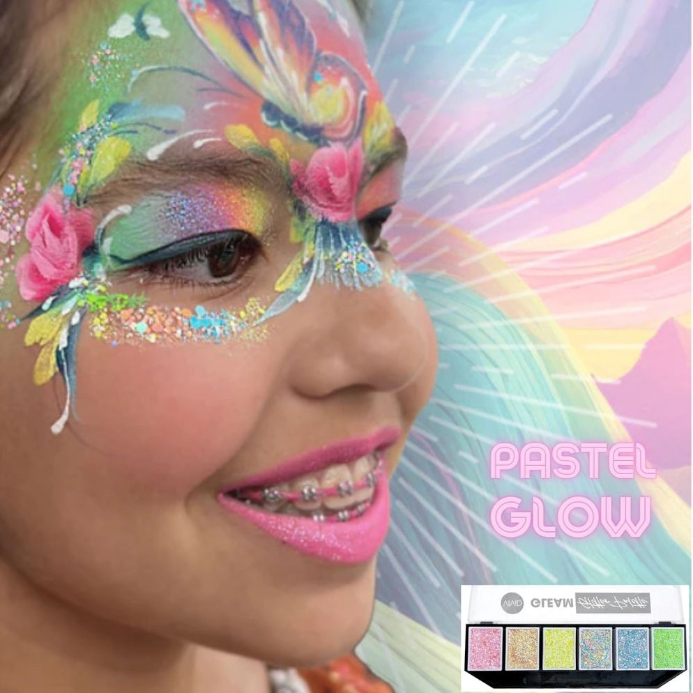 VIVID Glitter | GLEAM Glitter Cream | UV PASTEL GLOW - 6 Color Palette ...