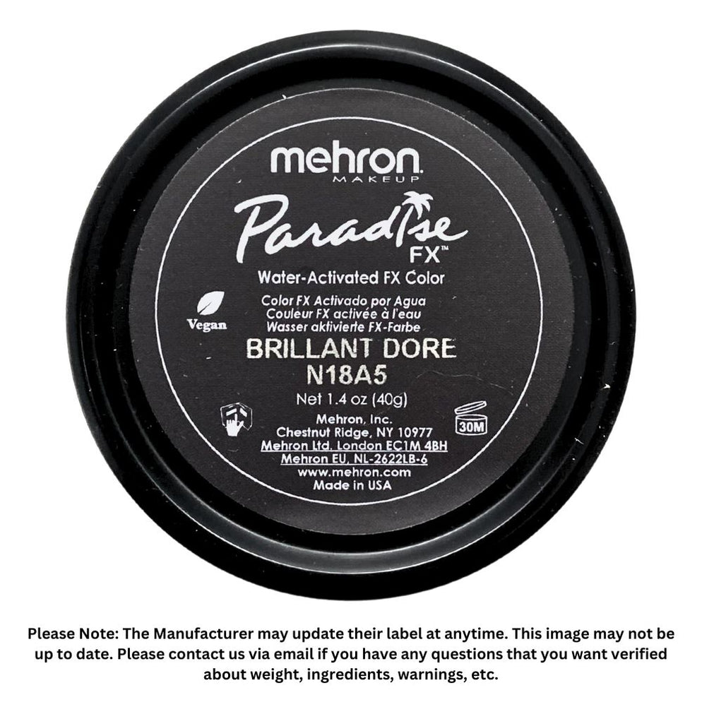 Paradise Face Paint By Mehron - Brilliant Dore ( Metallic Gold ) 40gr ...