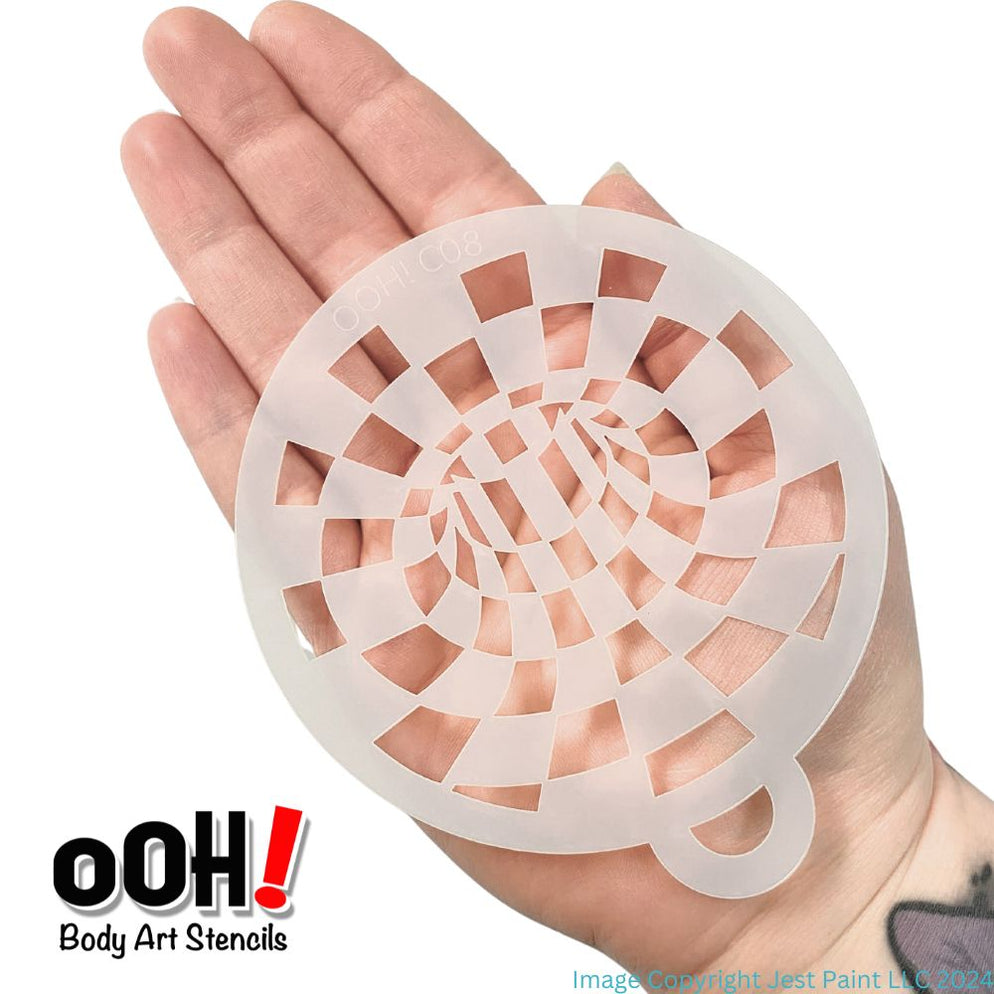 Ooh! Face Painting Stencil | Blocks Optical Illusion (C08) — Jest Paint ...