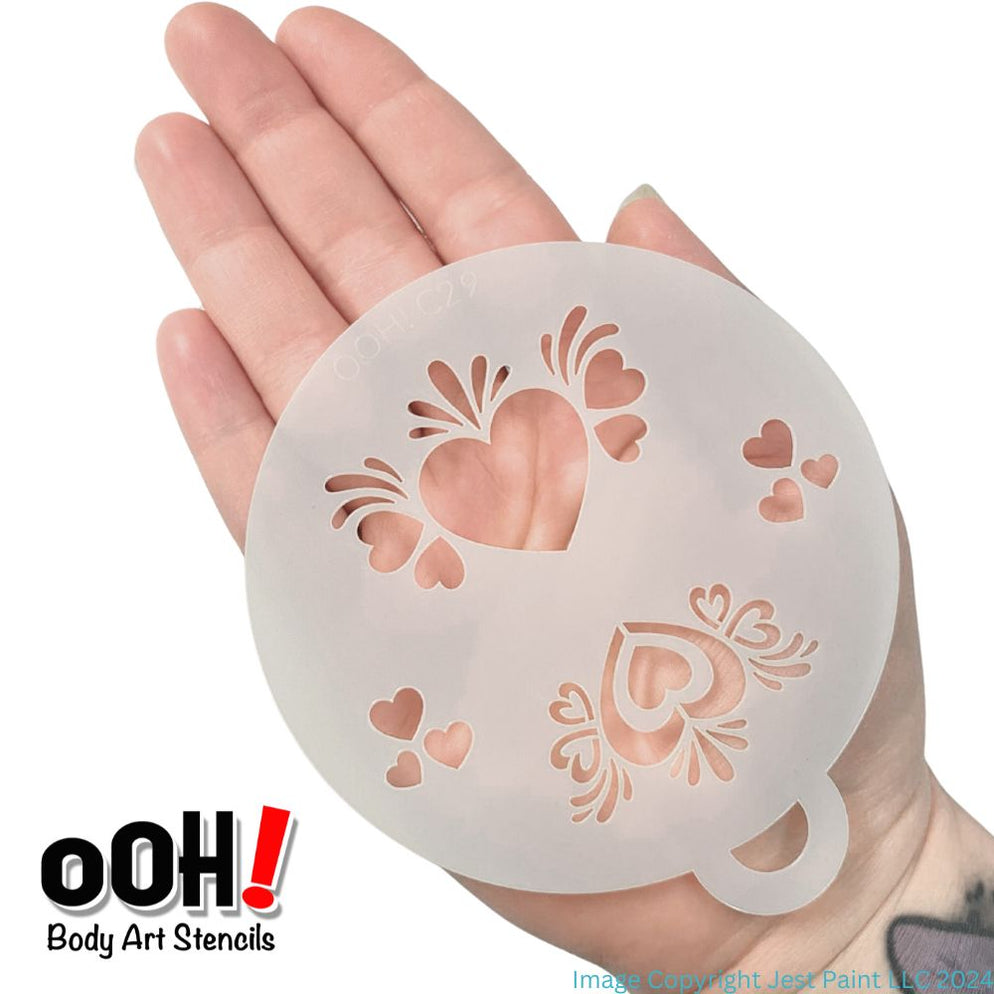 Ooh! Face Painting Stencil | Magic Heart Flips (C29) — Jest Paint - Face Paint Store