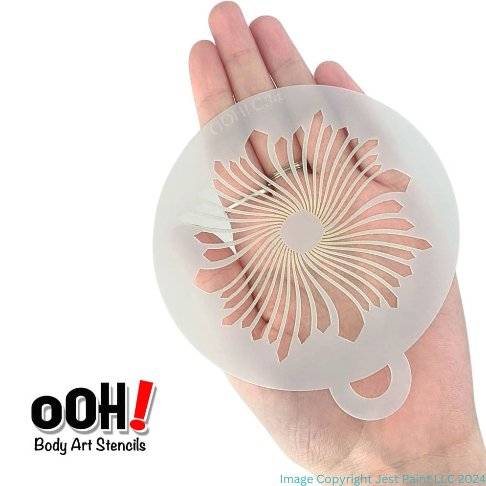 Ooh! Face Painting Stencil | Kabuki Swirl (C34) — Jest Paint - Face ...