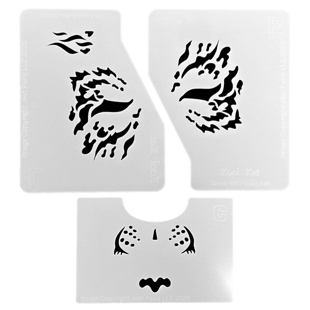 Stencil Eyes / Mask- Face Painting Stencil Set - KOOL KAT - Child Size ...