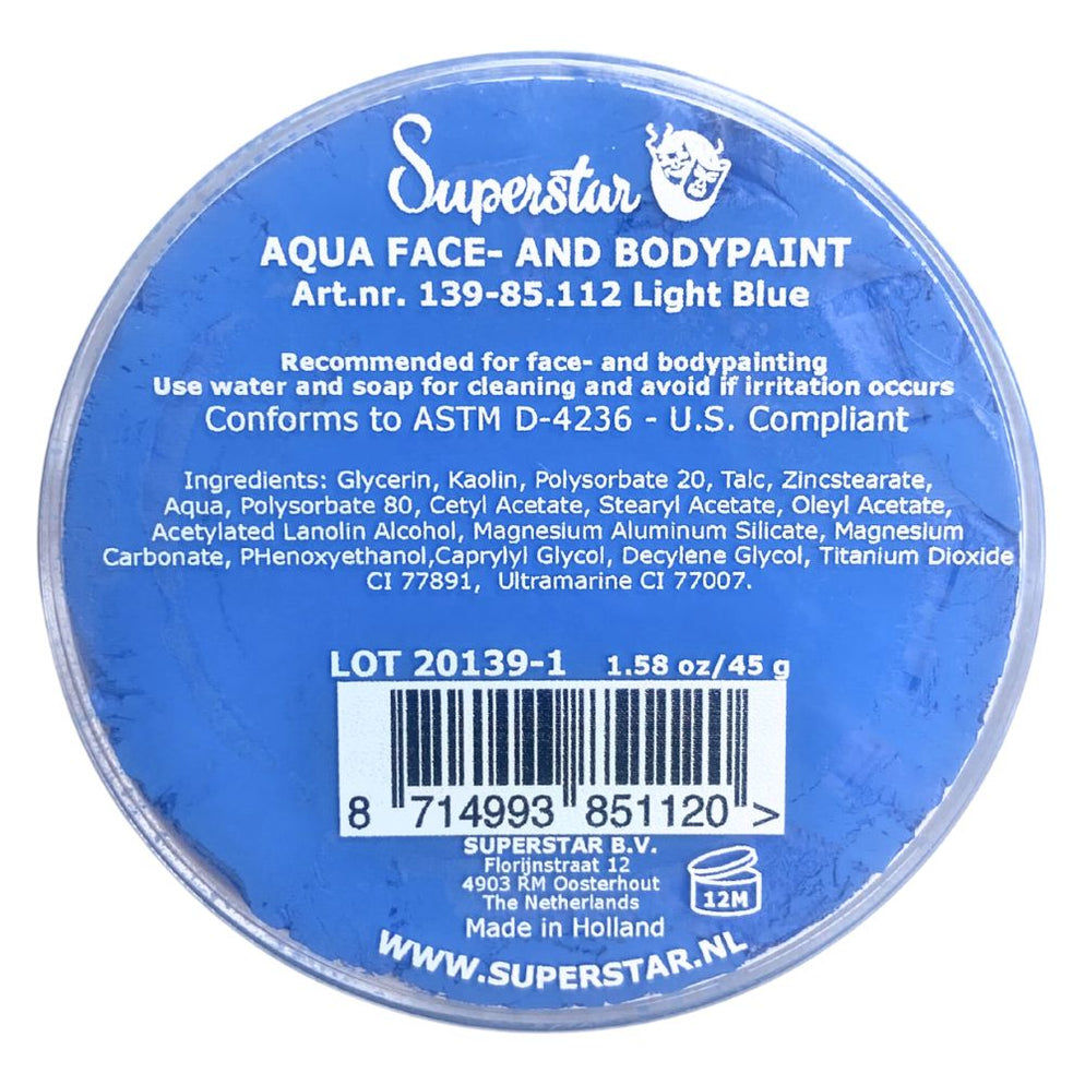 Superstar Face Paint | Light Blue 112 - 45gr — Jest Paint - Face Paint ...