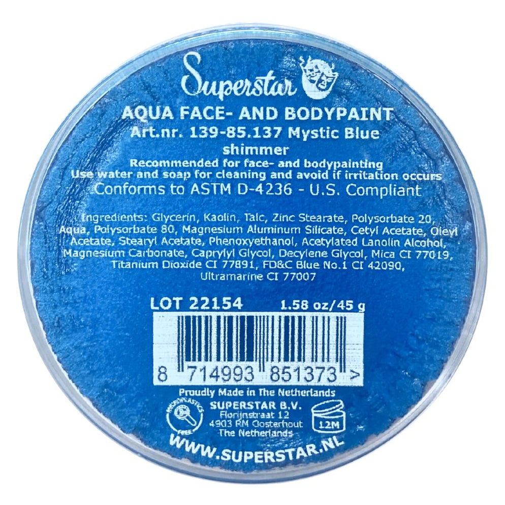Superstar Face Paint | Mystic Blue Shimmer 137 - 45gr — Jest Paint ...