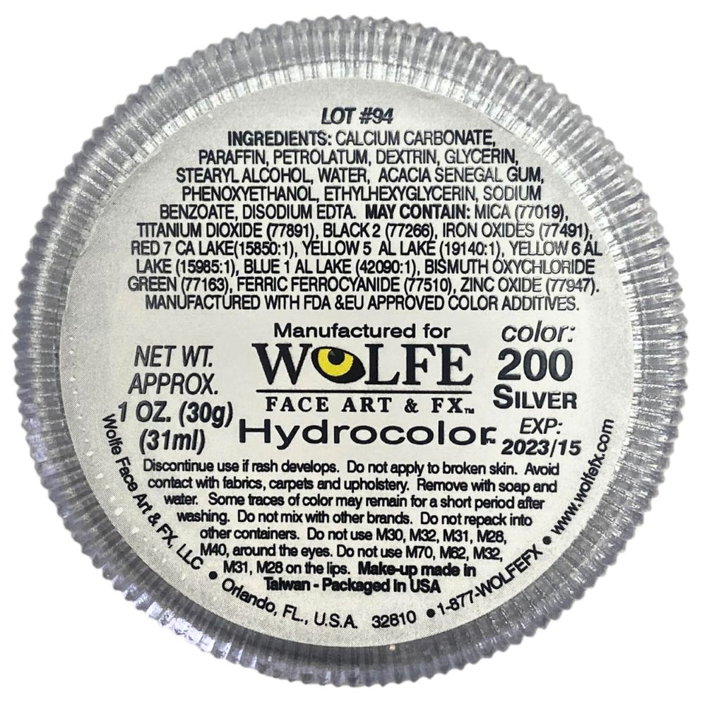 Wolfe FX Face Paint - Metallix Silver 30gr (200) — Jest Paint - Face ...