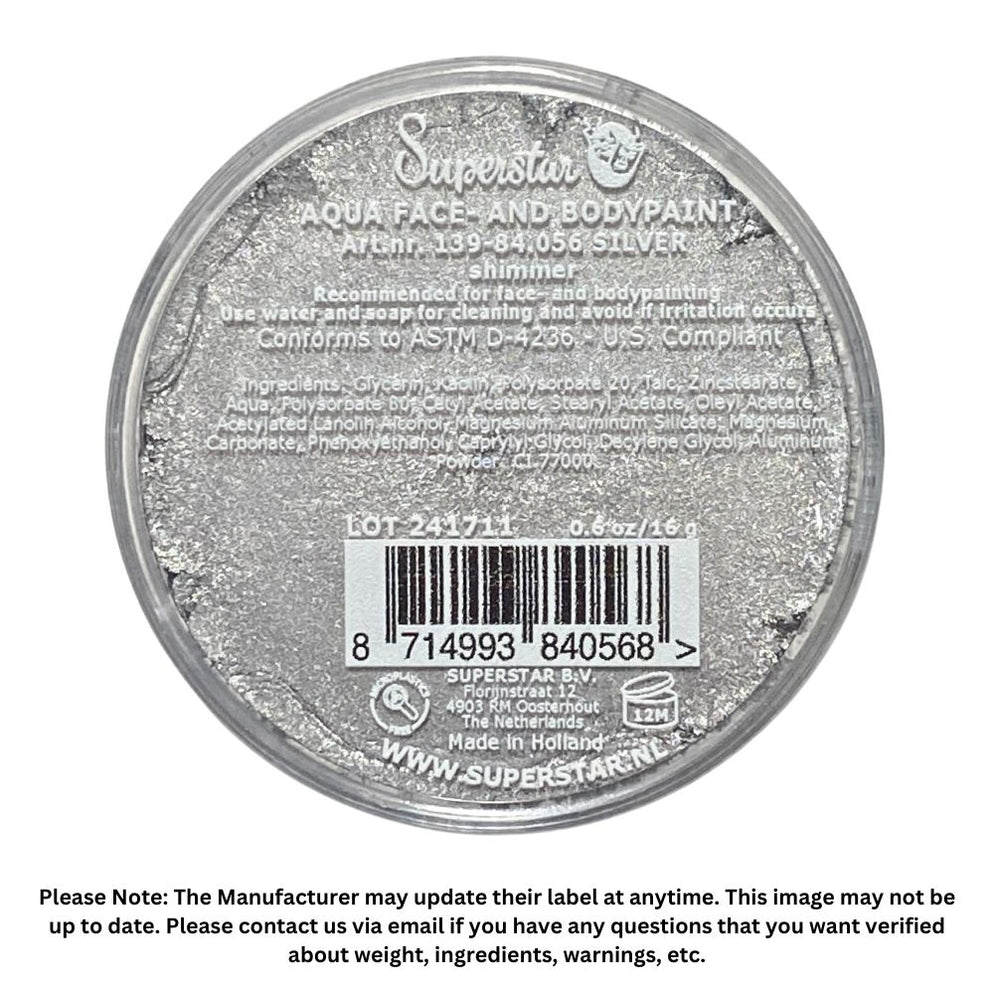 Superstar Face Paint | Silver Shimmer 056 - 16gr — Jest Paint - Face ...