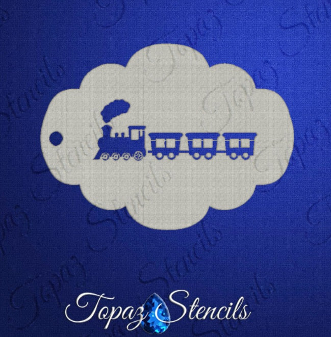 Topaz Stencils | Face Painting Stencil - Train Locomotive (01757 ...