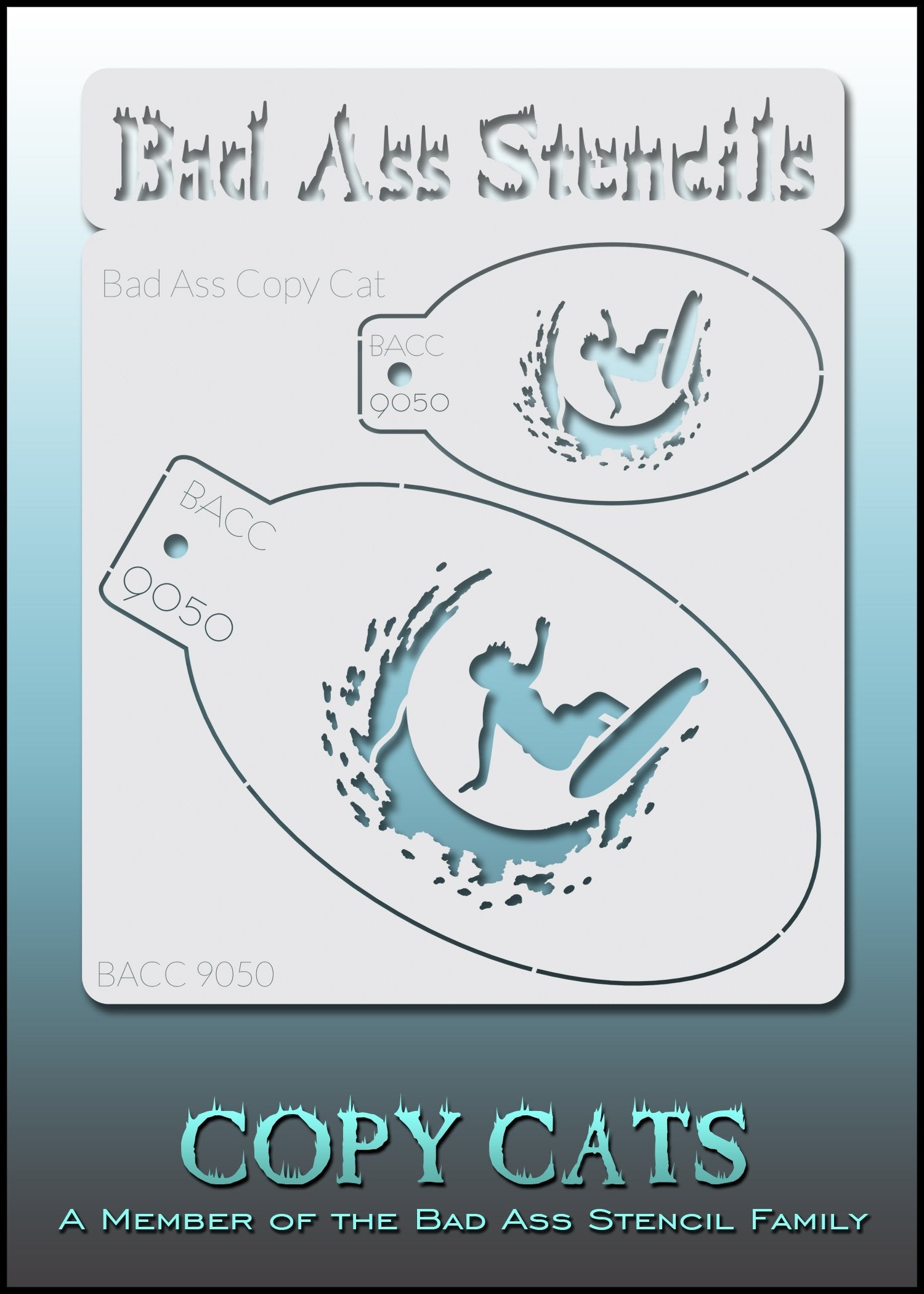 Bad Ass Copy Cat | Face Painting Stencil - Surfing (9050) — Jest Paint ...