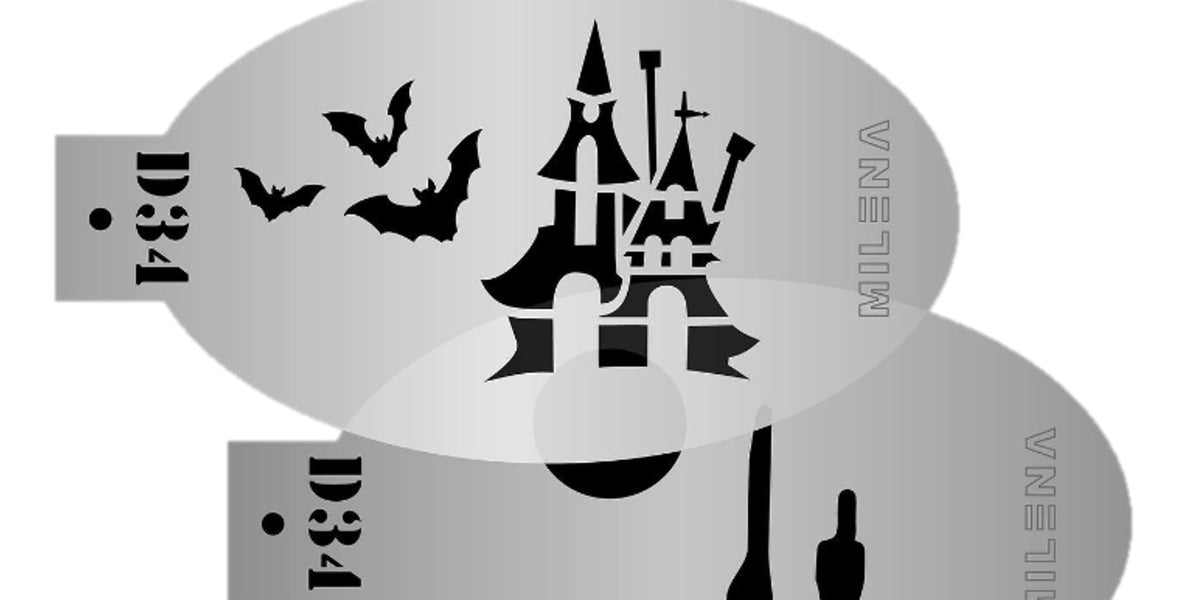 MILENA STENCILS | Face Painting Stencil - (Haunted House with Bats) D3 — Jest Paint - Face Paint ...
