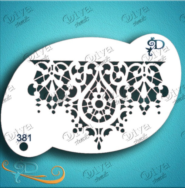 Diva Stencils | Face Painting Stencil | Lace Texture Crown (381) — Jest ...