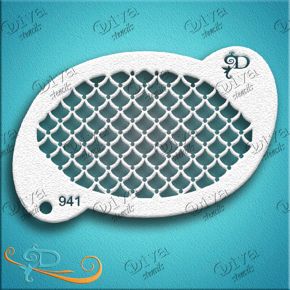 Diva Stencils | Face Painting Stencil | Pretty Scales (941) — Jest Paint - Face Paint Store