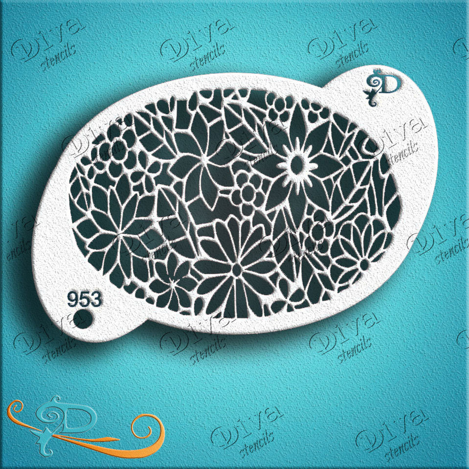 Diva Stencils | Face Painting Stencil | Texture Flower Lattice (953) — Jest Paint - Face Paint Store