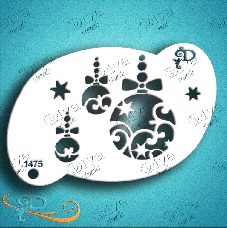 Diva Stencils | Face Painting Stencil | Detailed Flourish Ornaments — Jest Paint - Face Paint Store