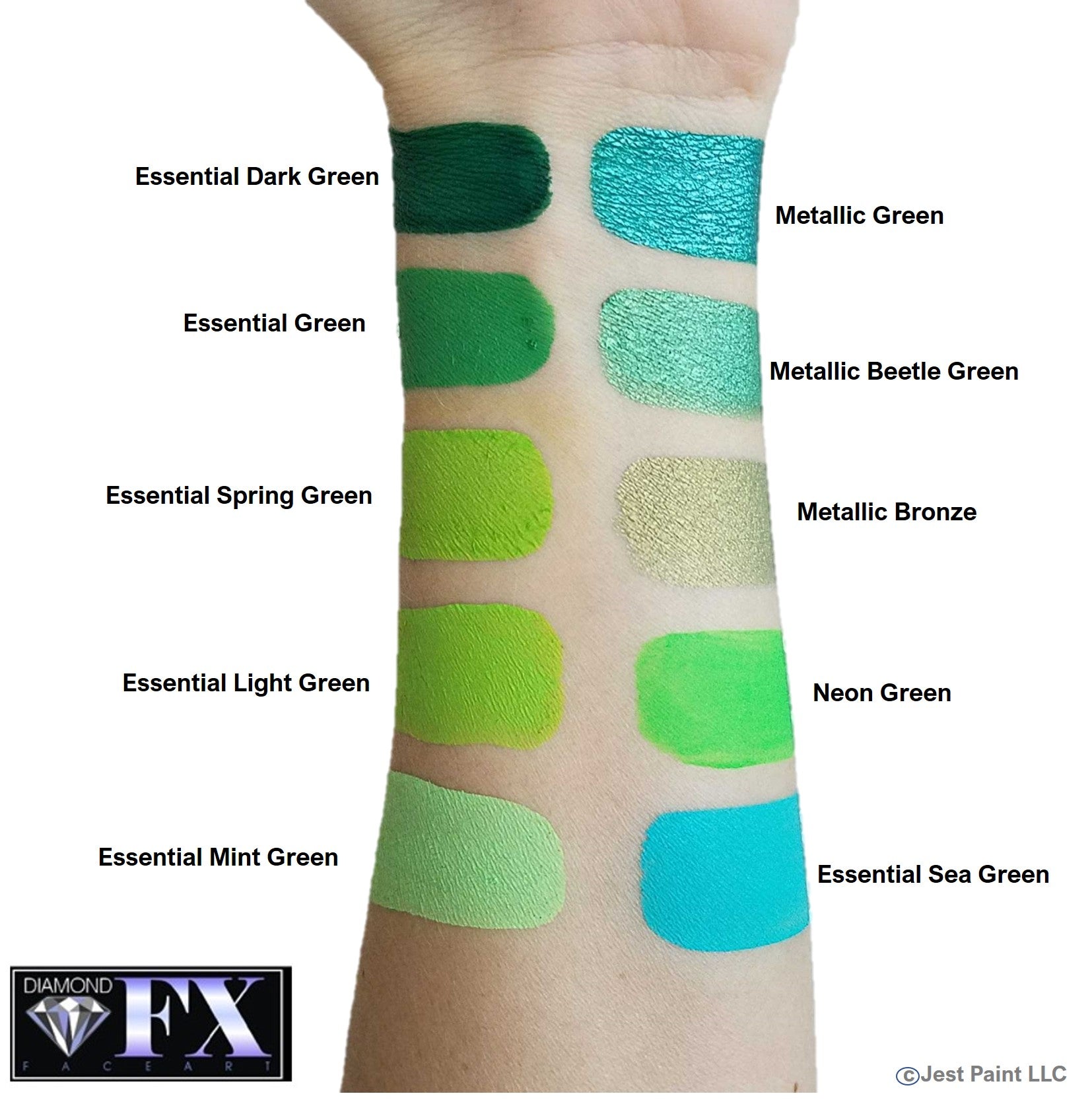 Diamond FX Face Paint Essential - Dark Green 30gr — Jest Paint - Face ...