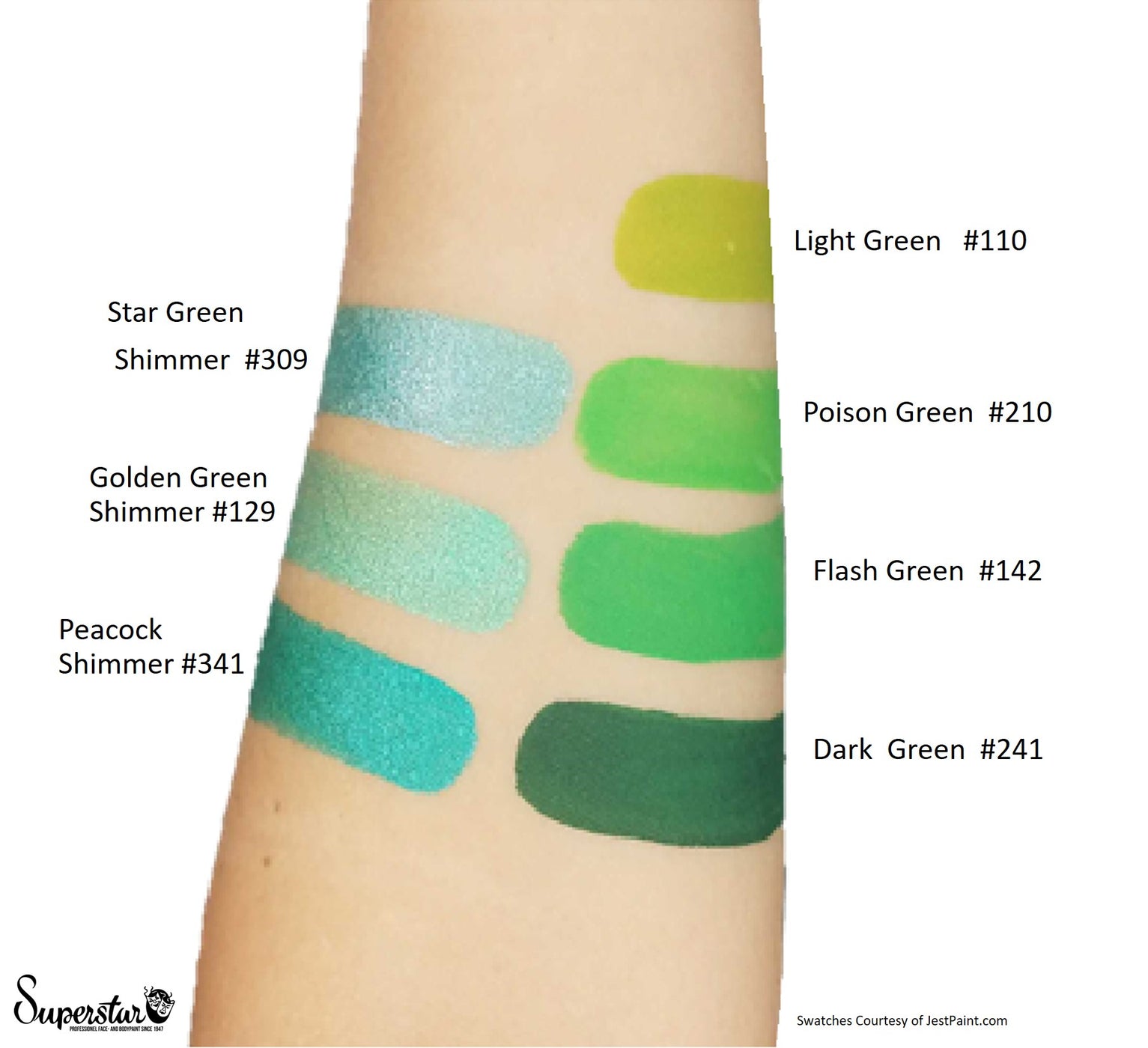 Superstar Face Paint | Star Green Shimmer 309 - 45gr — Jest Paint ...