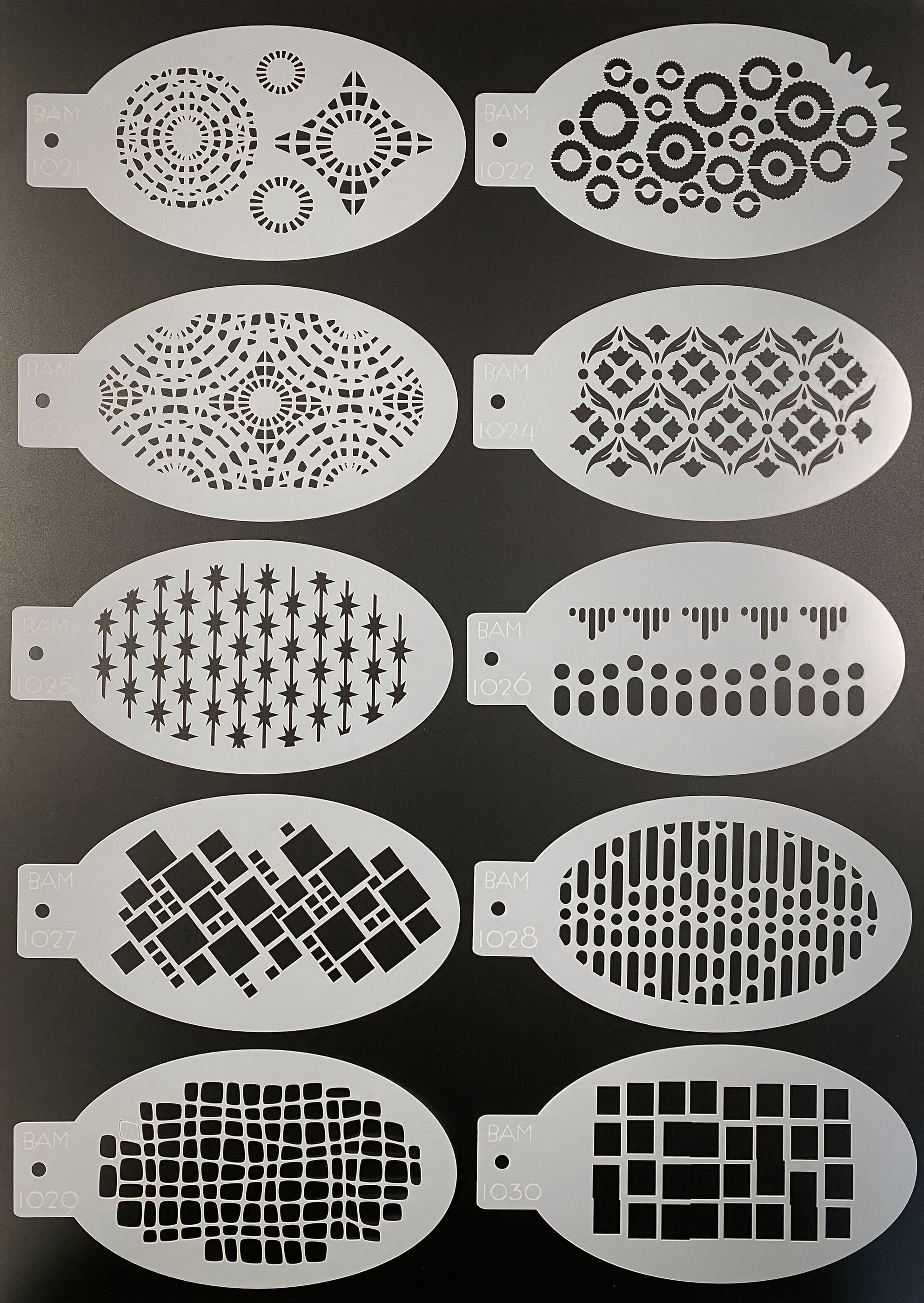 Bad Ass Stencil - Face Painting Stencils - Classic Set of 45 Stencils ...