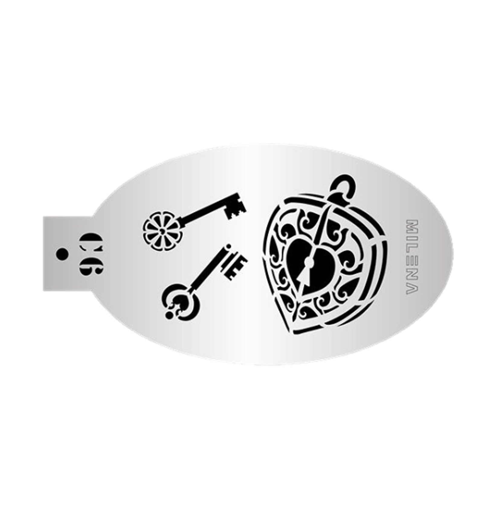 MILENA STENCILS | Face Painting Stencil - (Key & Locket) C6 — Jest Paint - Face Paint Store