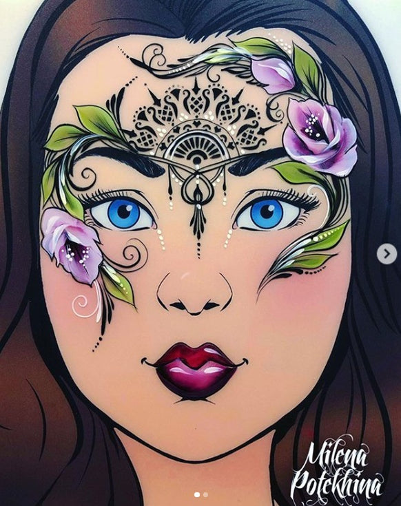 MILENA STENCILS | Face Painting Stencil - (Lace Crown) O12 — Jest Paint ...