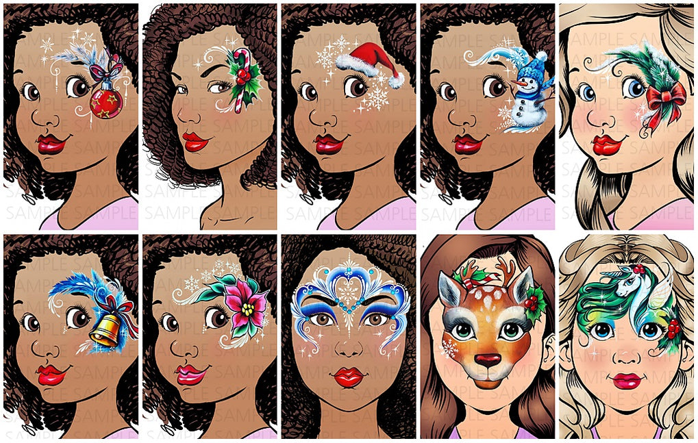 Sparkling Faces | Face Painting Practice Boards — Jest Paint - Face ...