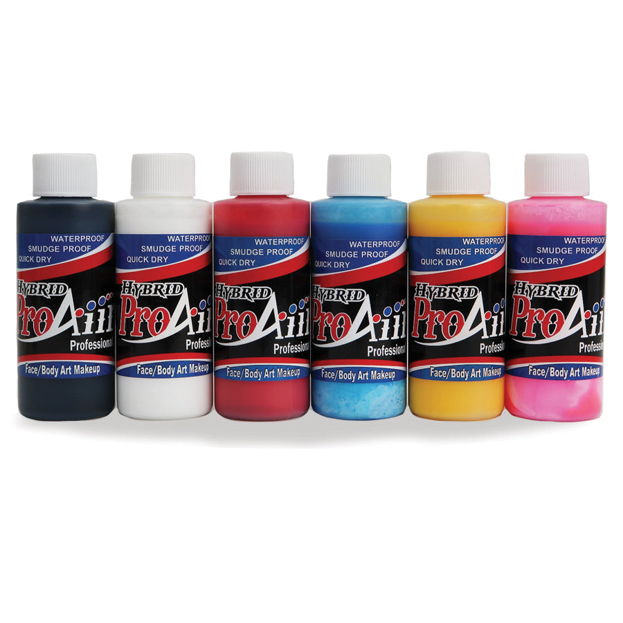 ProAiir Alcohol Based Hybrid Airbrush Body Paint Set | 6 Basic - 2oz B ...