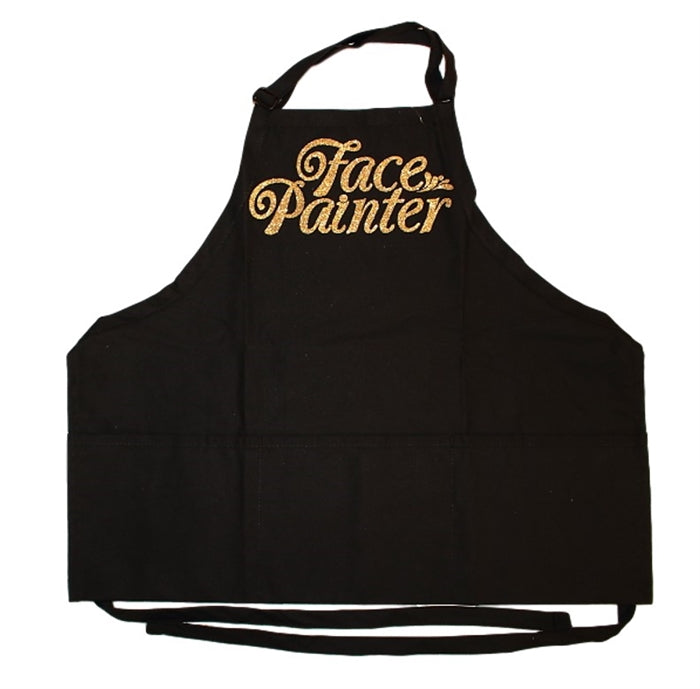 Art Factory | Black Apron with Gold Cursive Glitter Text - FACE PAINTE ...