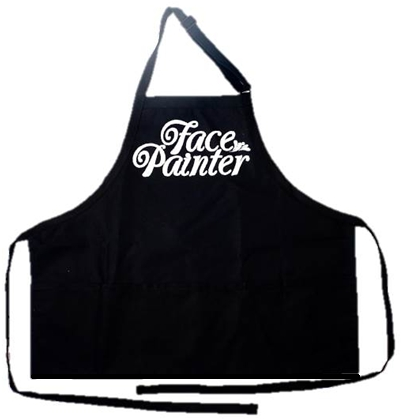 Art Factory | Black Apron with Silver Cursive Glitter Text - FACE PAIN ...