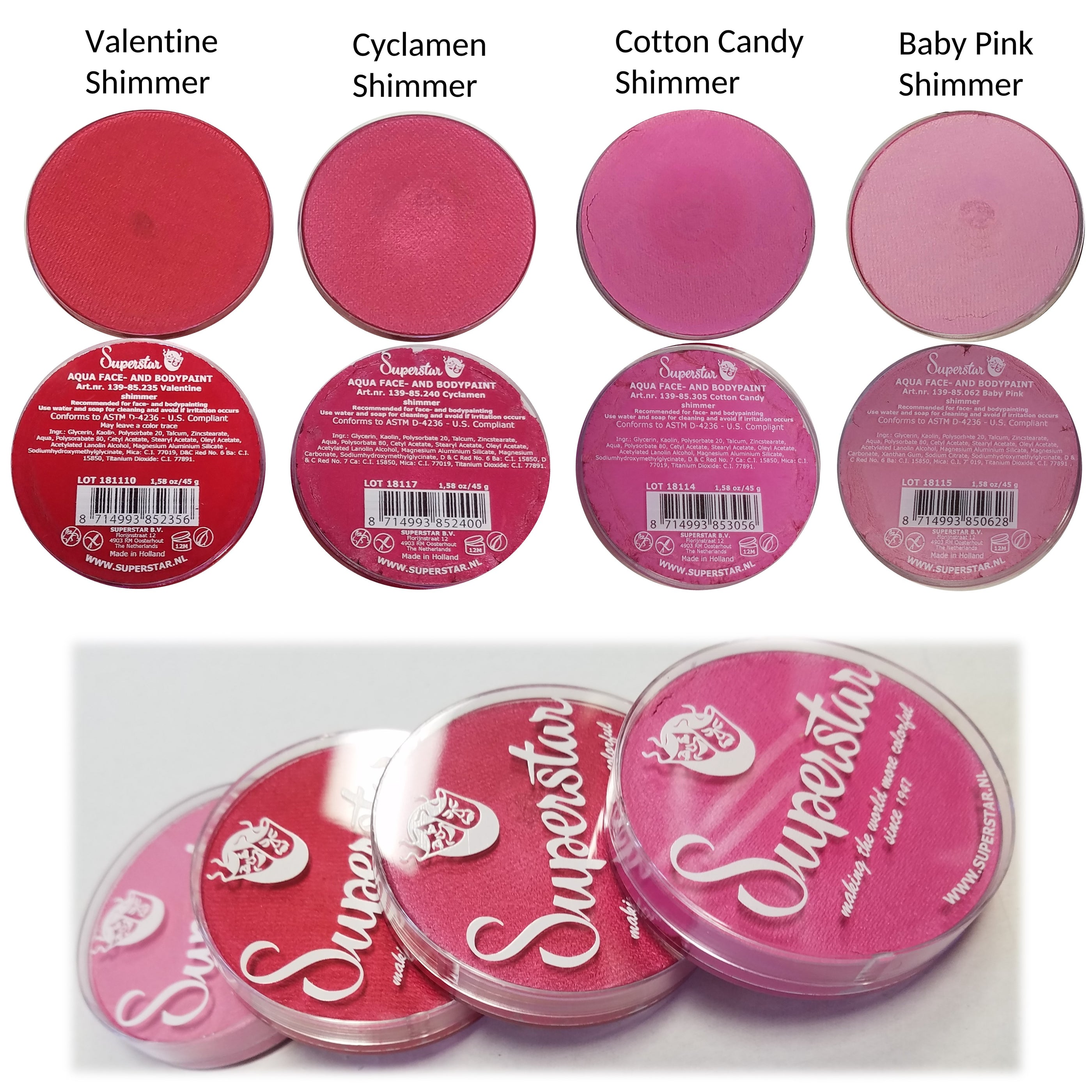 Superstar Face Paint | Baby Pink Shimmer 062 - 16gr — Jest Paint - Face ...
